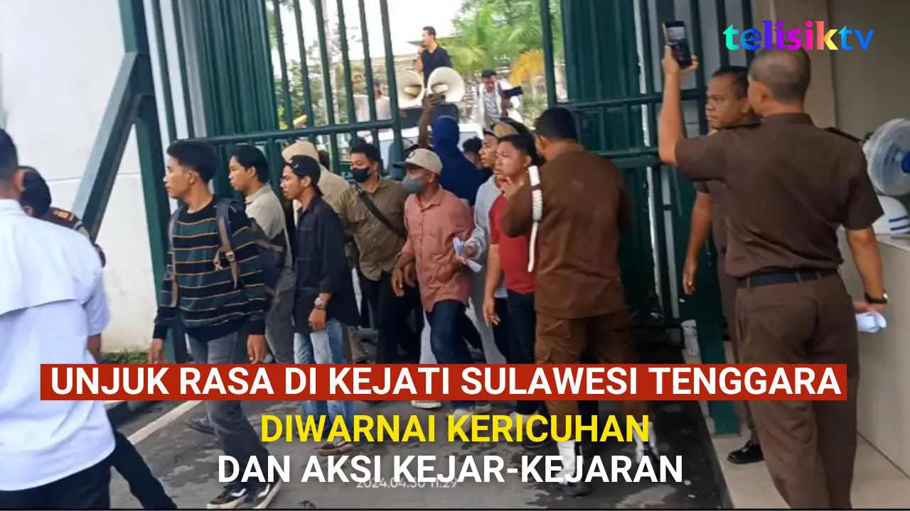 Video: Unjuk Rasa di Kejati Sulawesi Tenggara Diwarnai Kericuhan dan Aksi Kejar-kejaran - telisik.id
